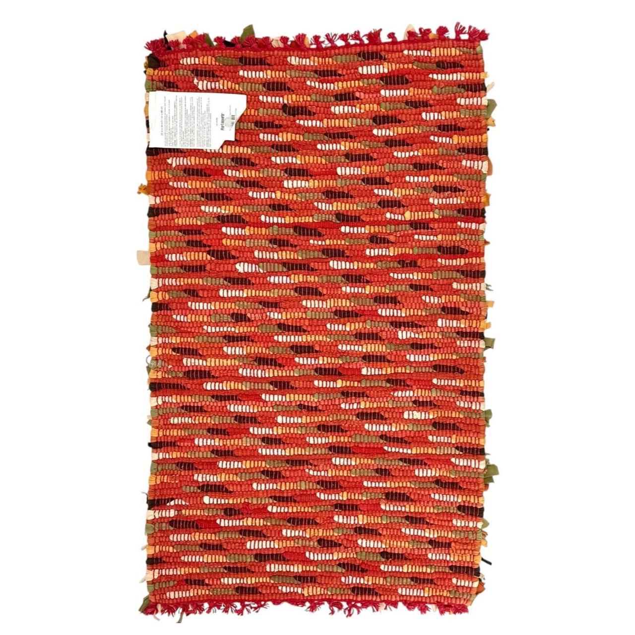 Pier 1 Cotton Shag Throw Rug 20"x34" Autumn Colors.... - Depop