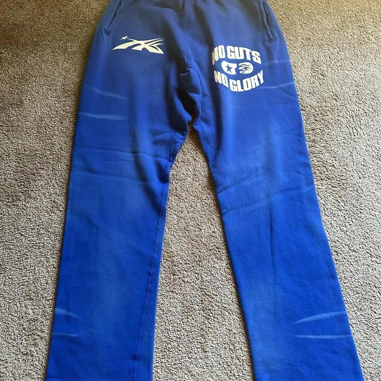 #HELLSTAR Hellstar No Guts No Glory! Sweatpants (Blue) - Depop