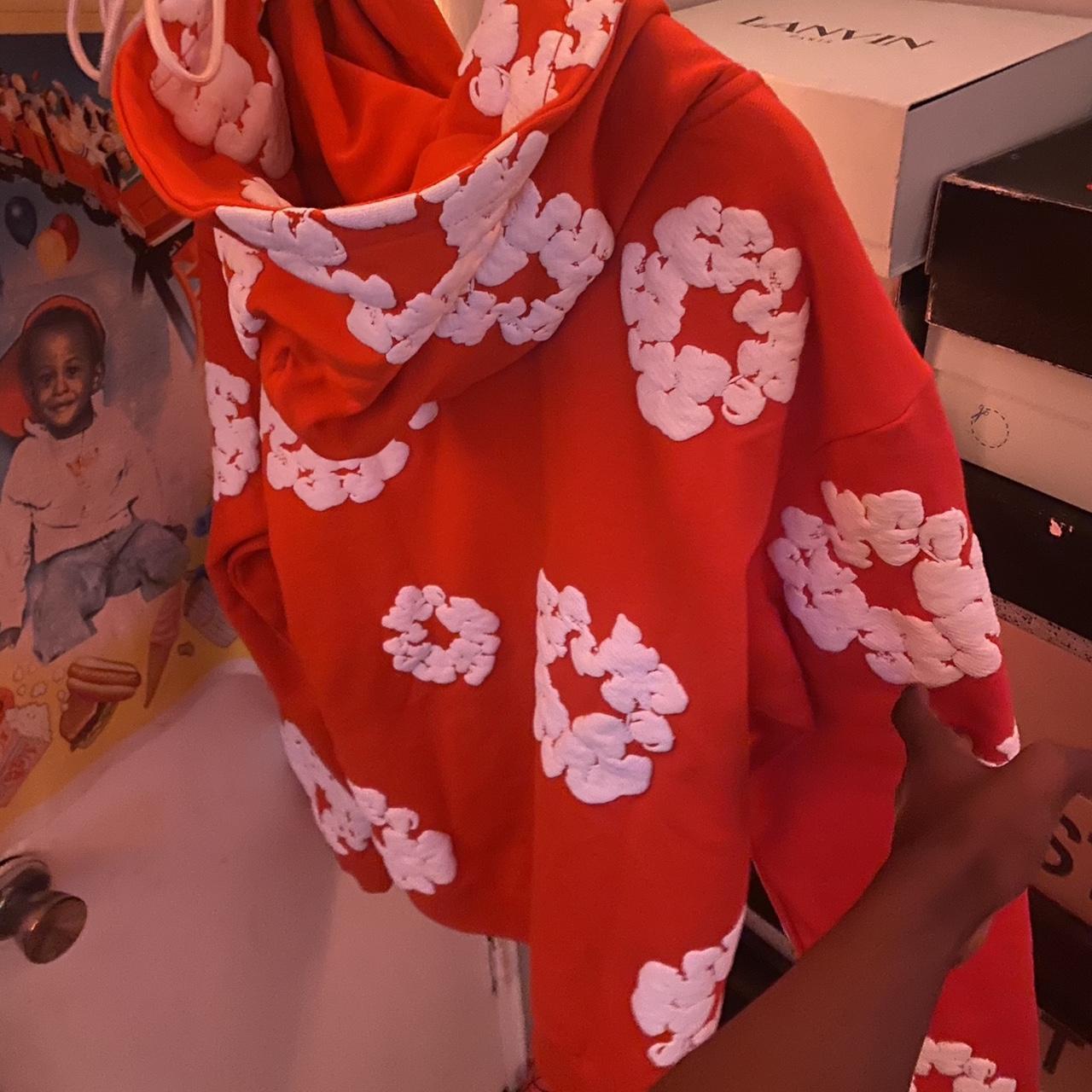 Red Denim tears hoodie size m - Depop