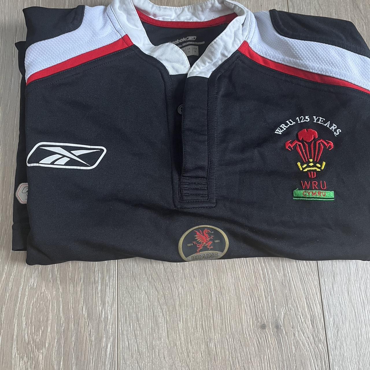 Wales rugby union shirt. Black Reebok size... - Depop