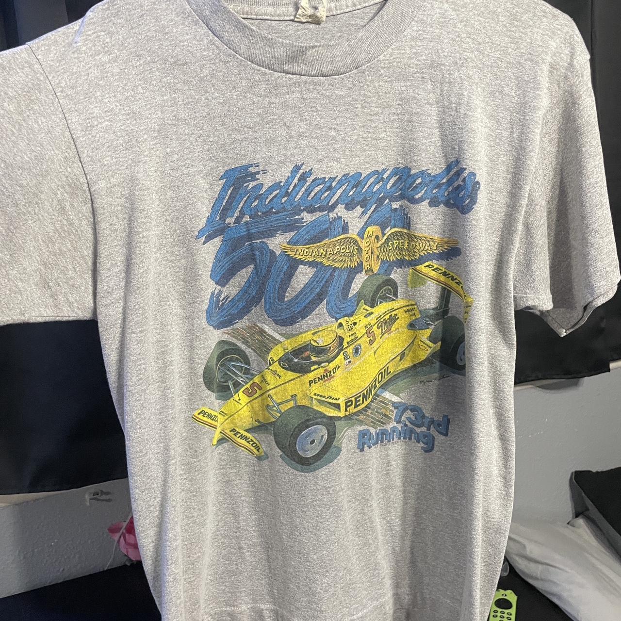grey race track shirt 500 winner size large adult - Depop