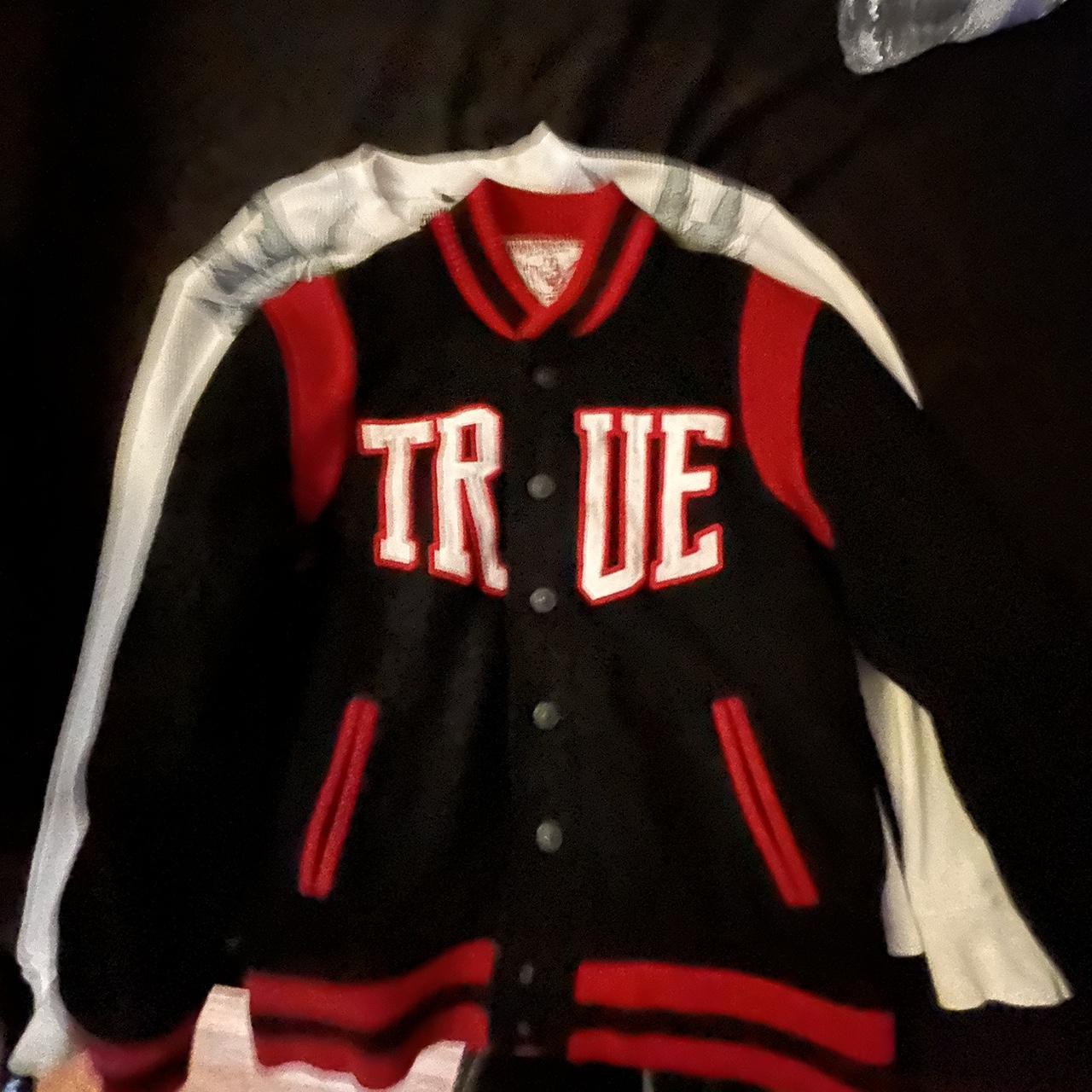 True religion varsity jacket - Depop