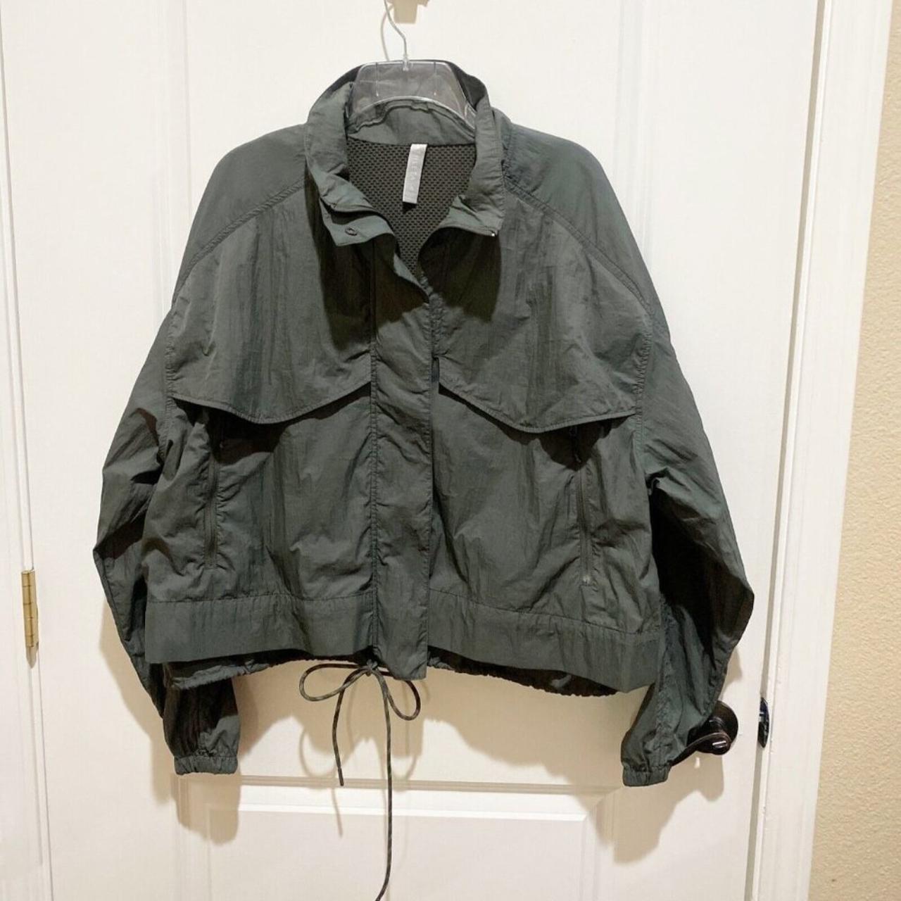 Athleta Canopy Parachute Jacket Olive Army Green... - Depop