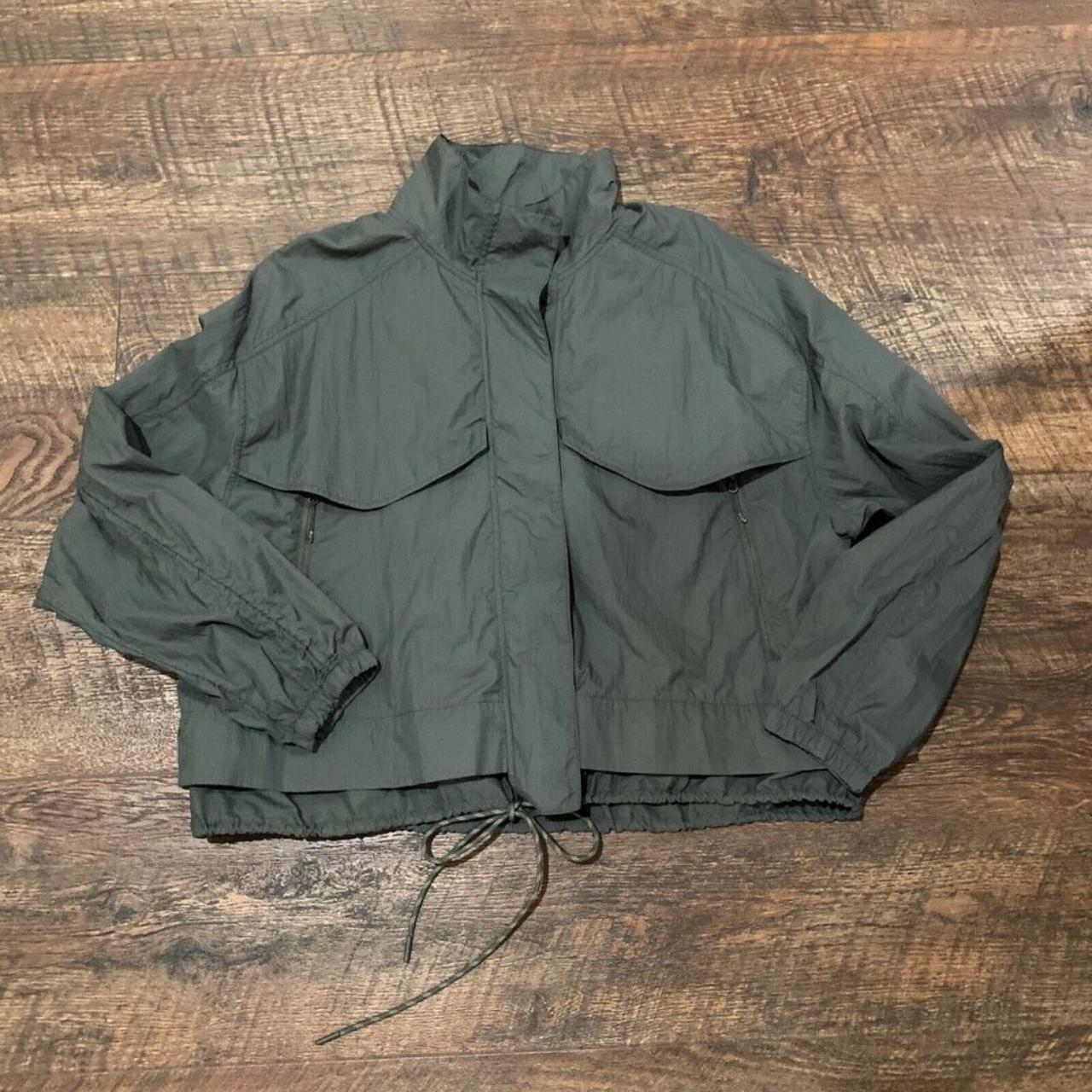 Athleta Canopy Parachute Jacket Olive Army Green... - Depop