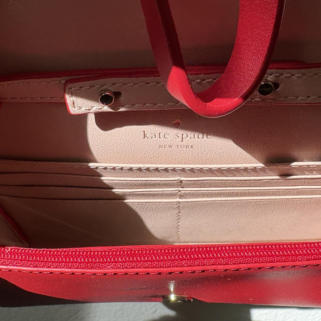 Kate Spade Red Leather Scalloped Clutch/ Crossbody... - Depop