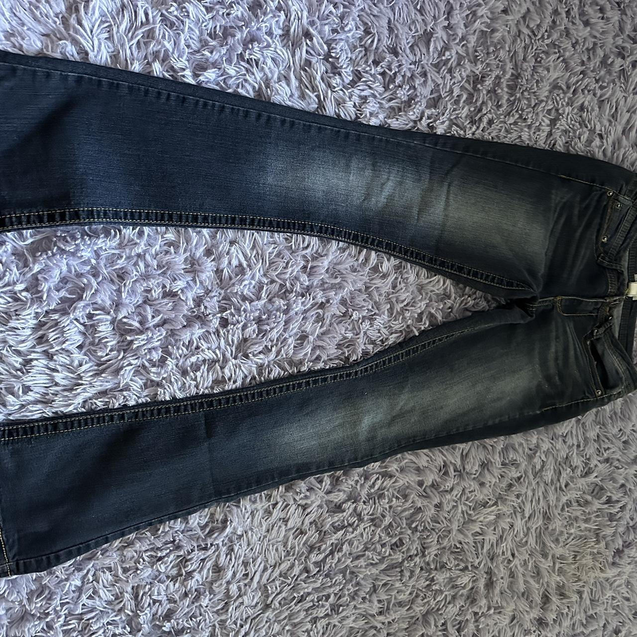 Low rise, dark wash, flared bottoms - Depop