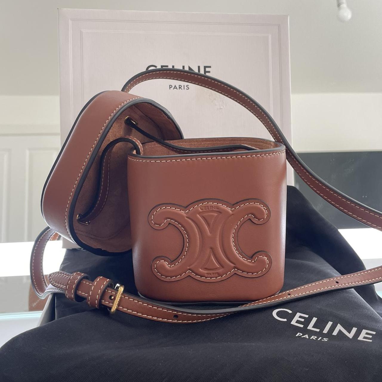 Celine TAN Small Box Cuir triomphe in Smooth... - Depop