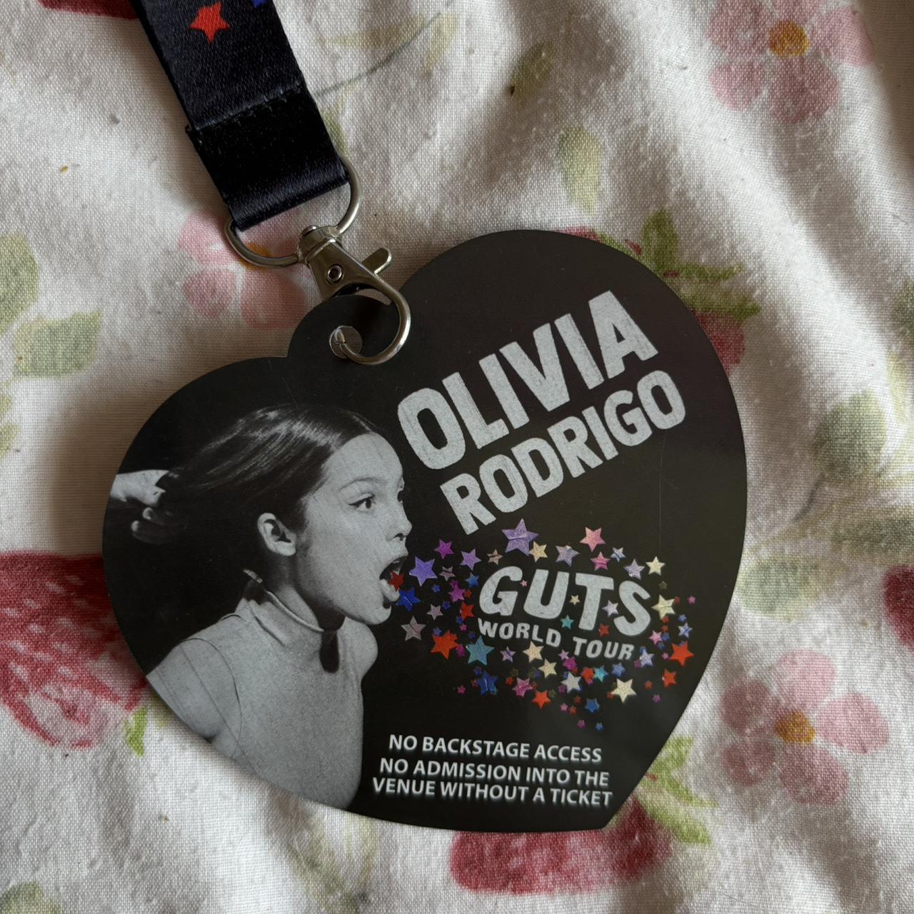 olivia rodrigo guts world tour vip lanyard got... - Depop