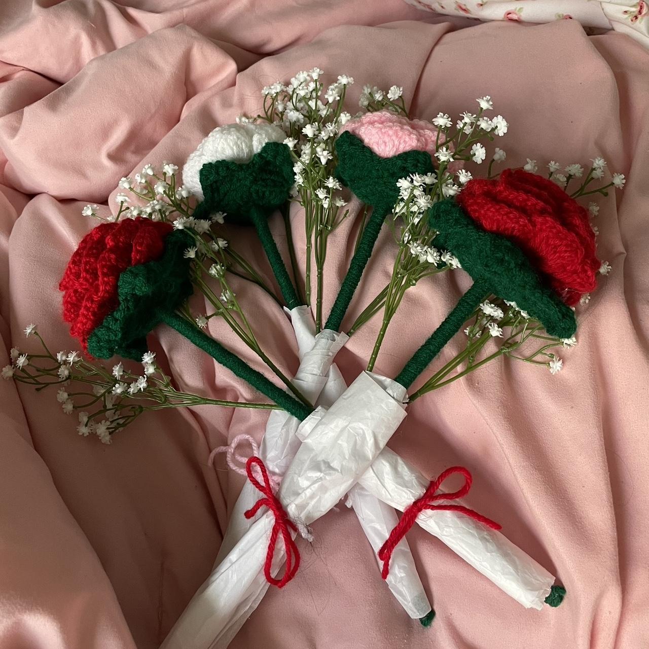 single crochet rose bouquet 💐 msg me so i can make a... - Depop