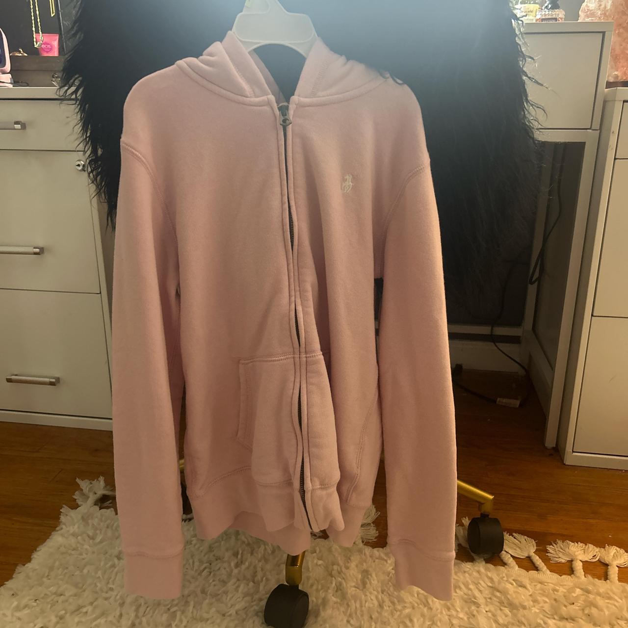 Ralph Lauren Baby Pink Polo zip up, worn once, it... - Depop