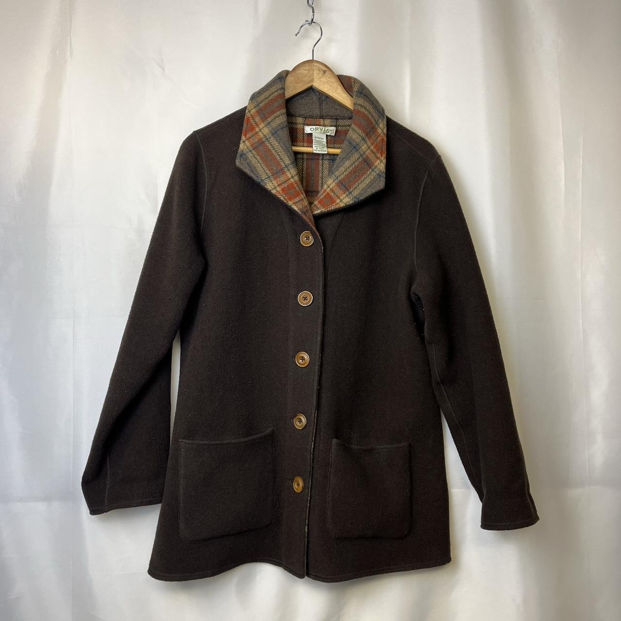 Orvis Tartan Wool Coat. Size 10/12 Women’s Light... - Depop