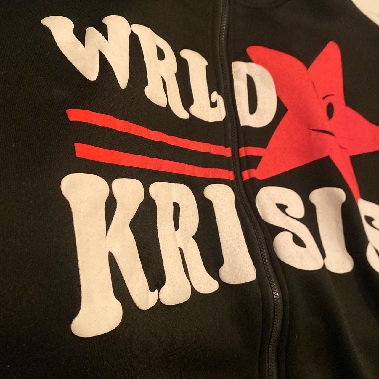 Black & red World Krisis zip-up hoodie #hoodie | Depop