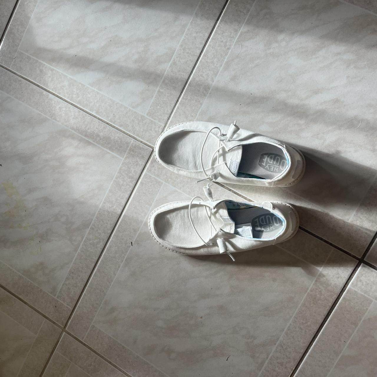 all white hey dudes never worn women’s size 8 | Depop