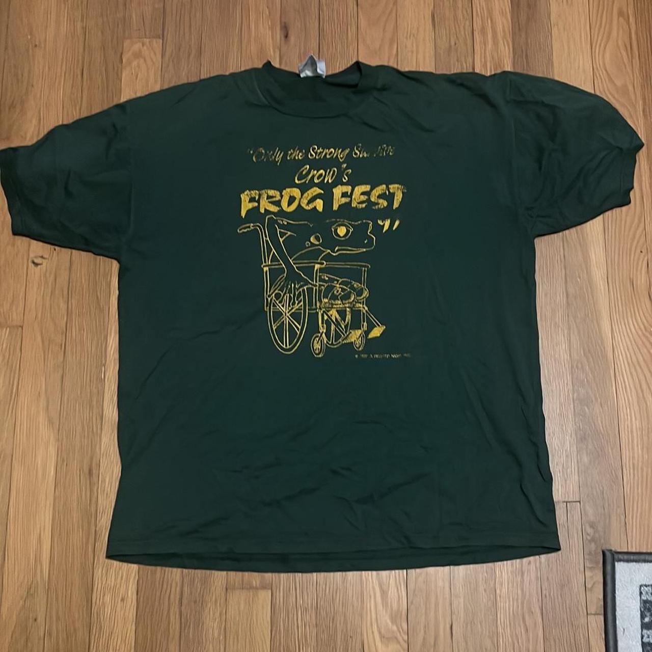XL 1998 Frog Fest vintage green tee #vintage #90s... | Depop