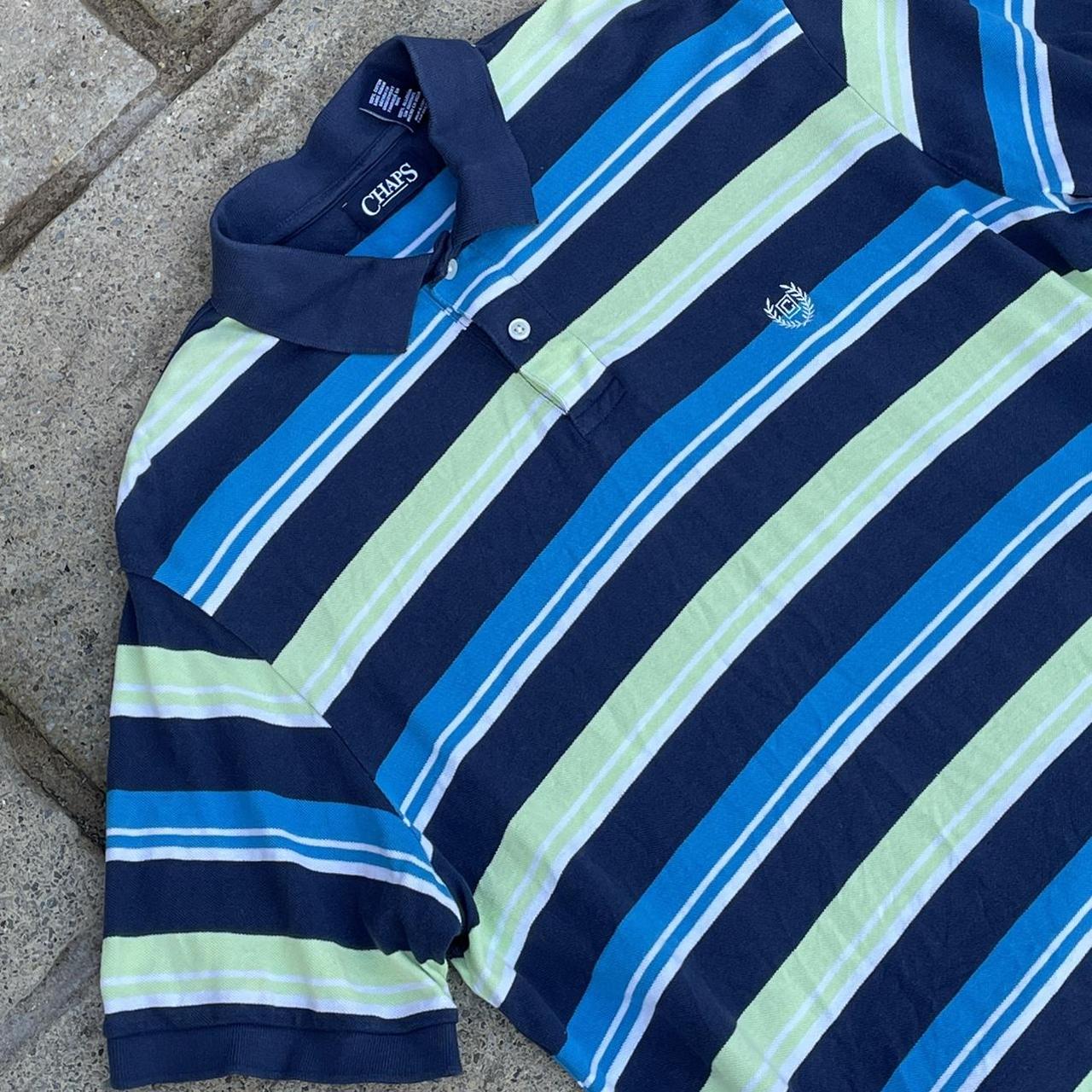 Chaps Men's Blue and Green Polo-shirts | Depop