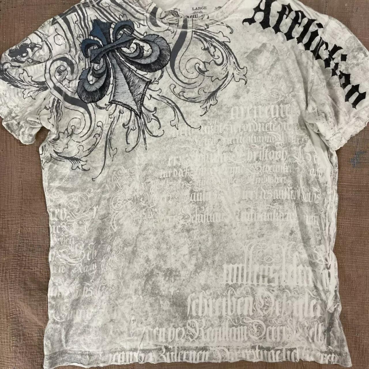 2000s affliction Graphic T-Shirt Mens Large Grunge... | Depop