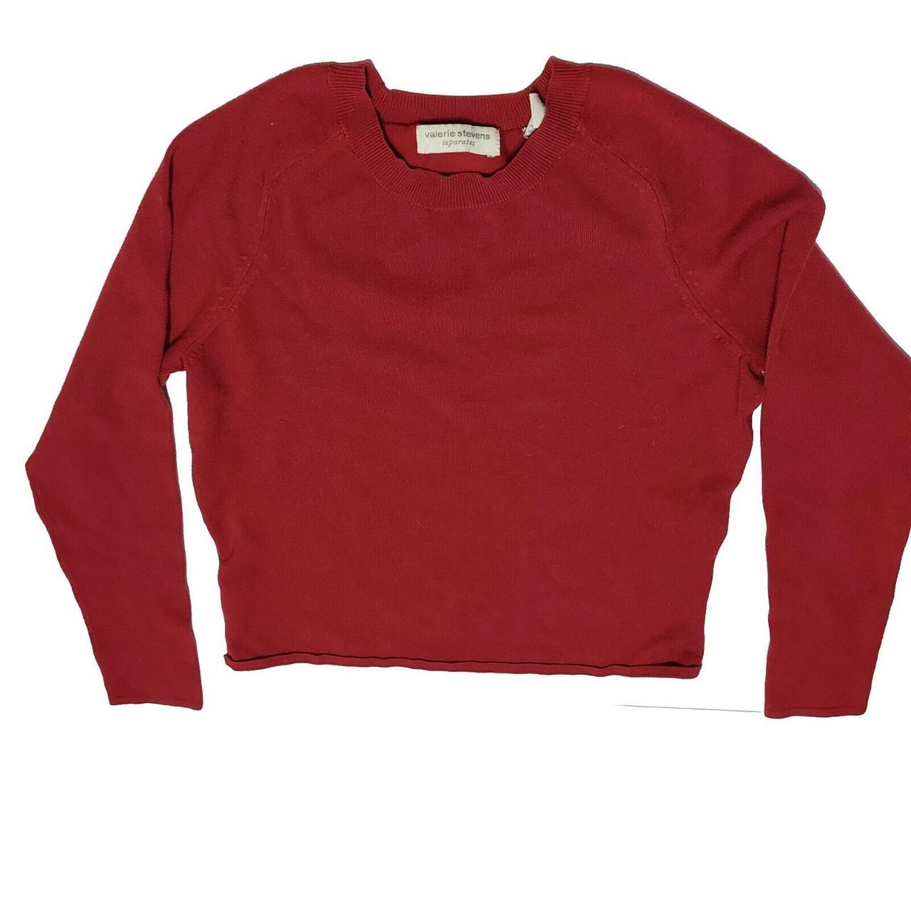 Valerie Stevens Red Pullover Sweater Size Small Long... - Depop