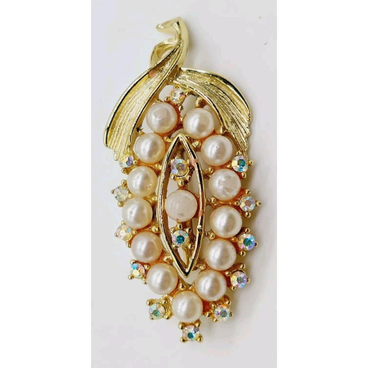 Wheat Pin Brooch Corn Gold Aurora Borealis... - Depop