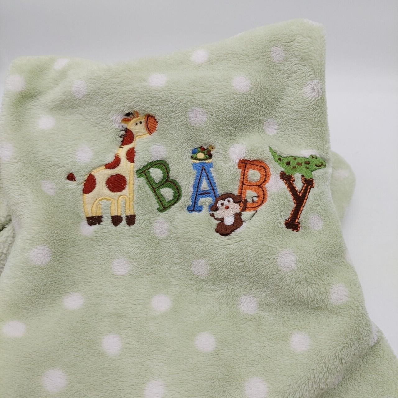 Garanimals Baby Blanket Green White Polka Dot... - Depop