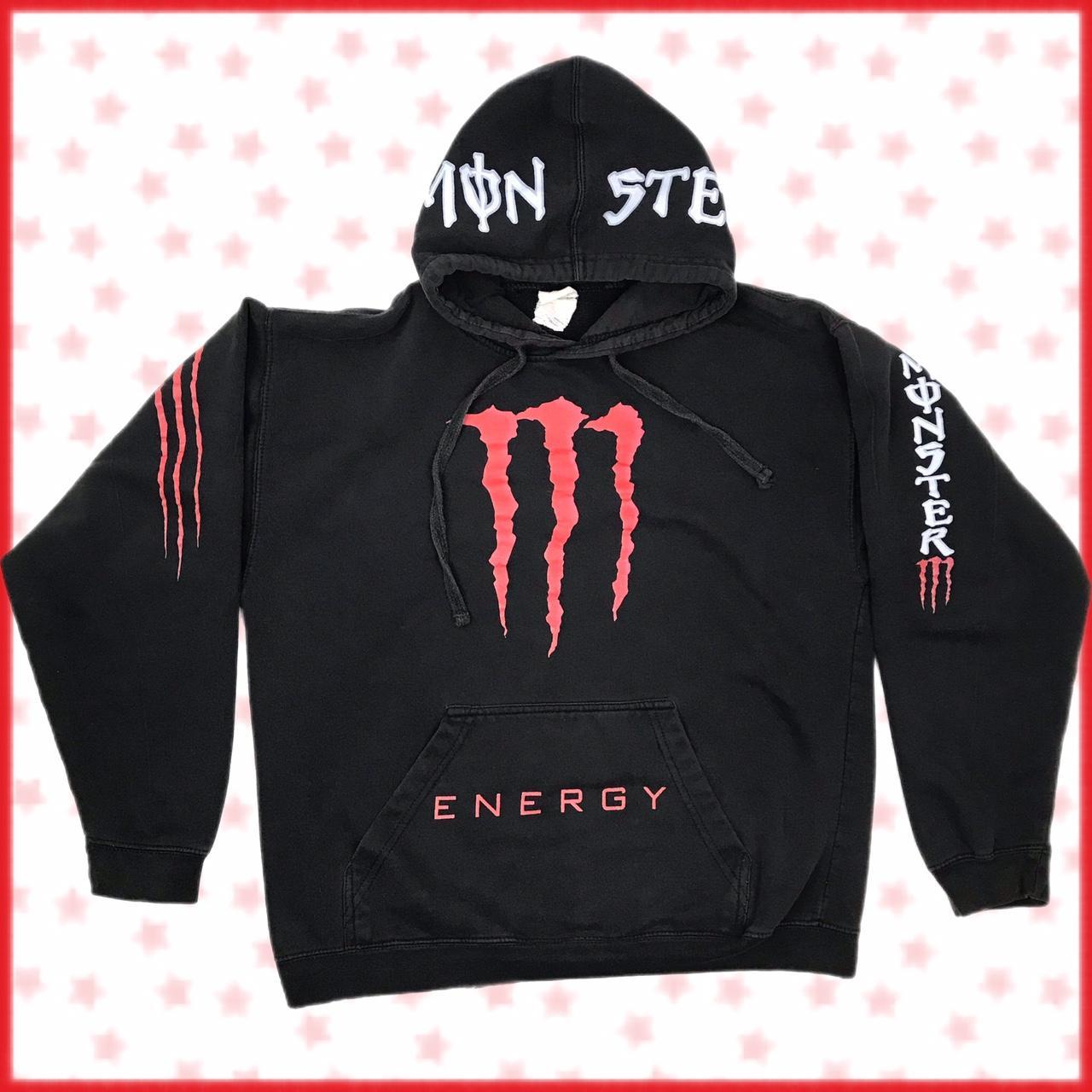 Red Black Monster Energy Drink Logo Hoodie size... - Depop Red Black Monster Energy Drink Logo Hoodie size... - Depop