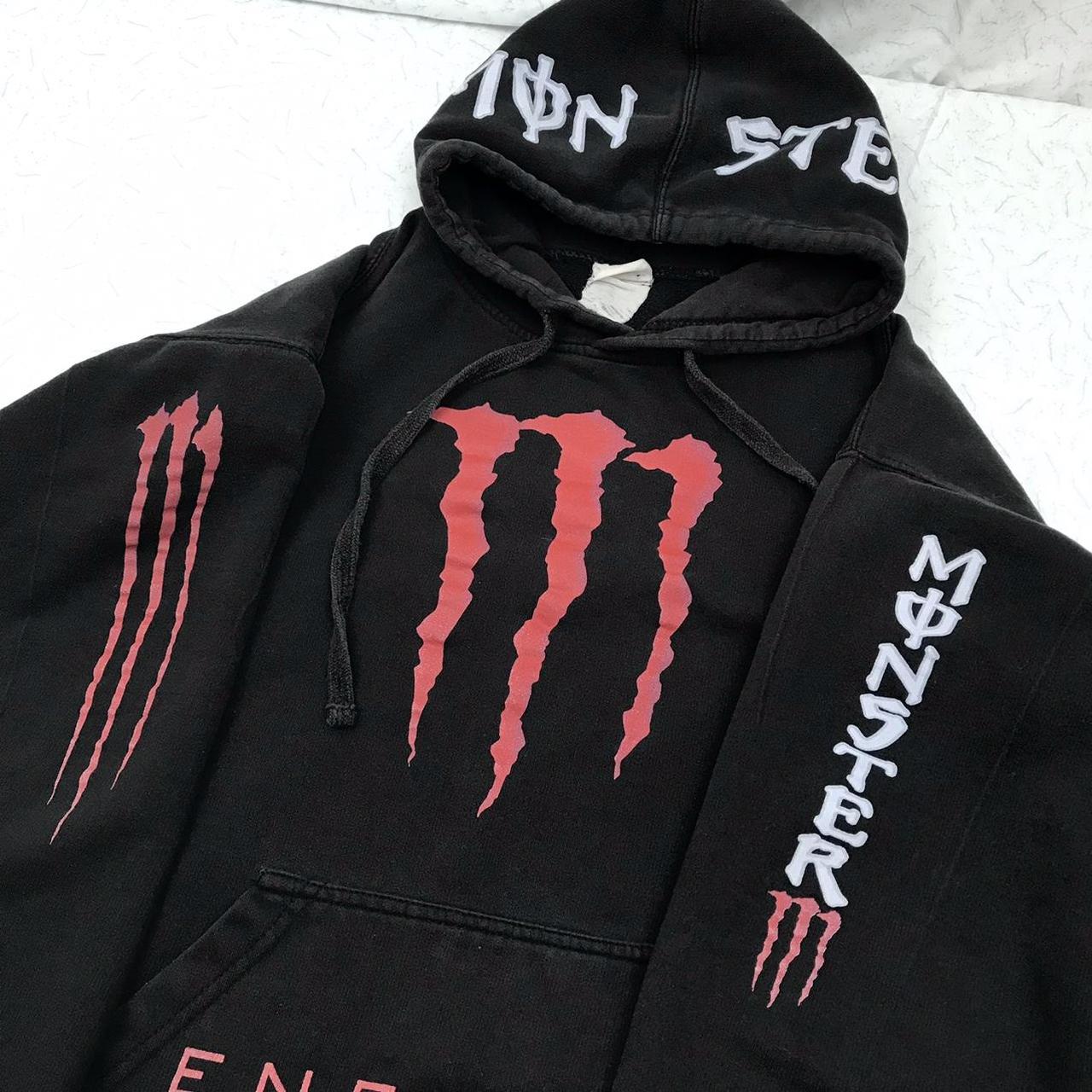 Red Black Monster Energy Drink Logo Hoodie size... - Depop Red Black Monster Energy Drink Logo Hoodie size... - Depop