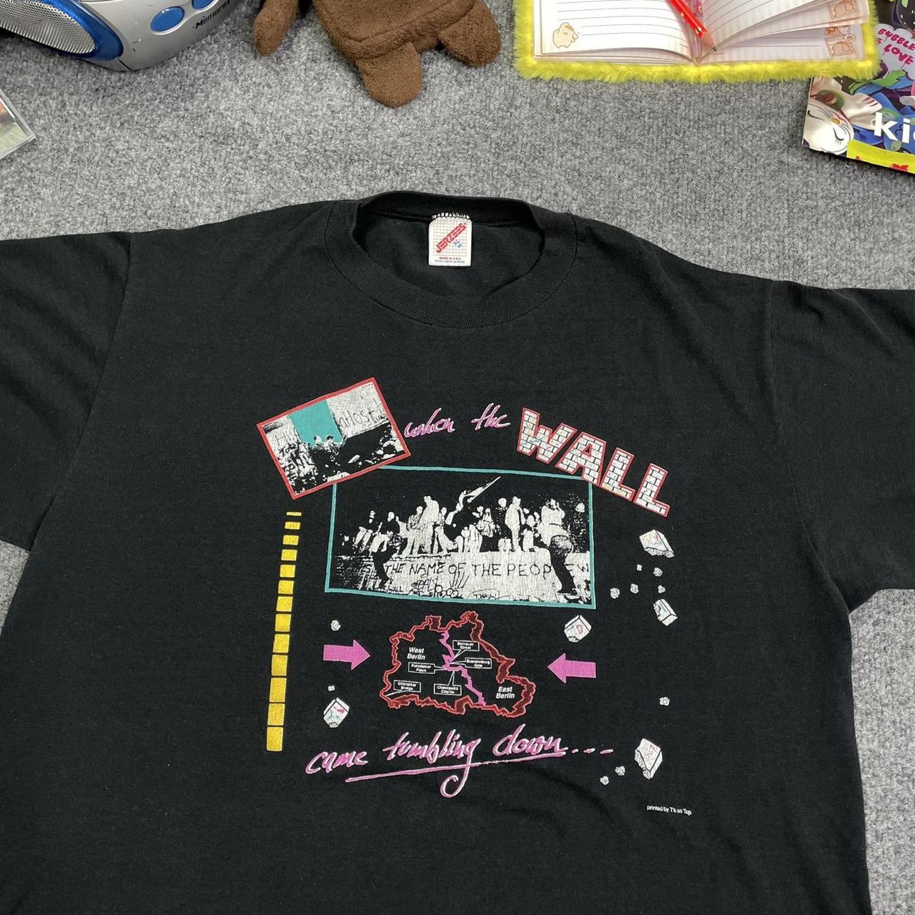 80s Berlin Wall graphic tee germany size xl... | Depop