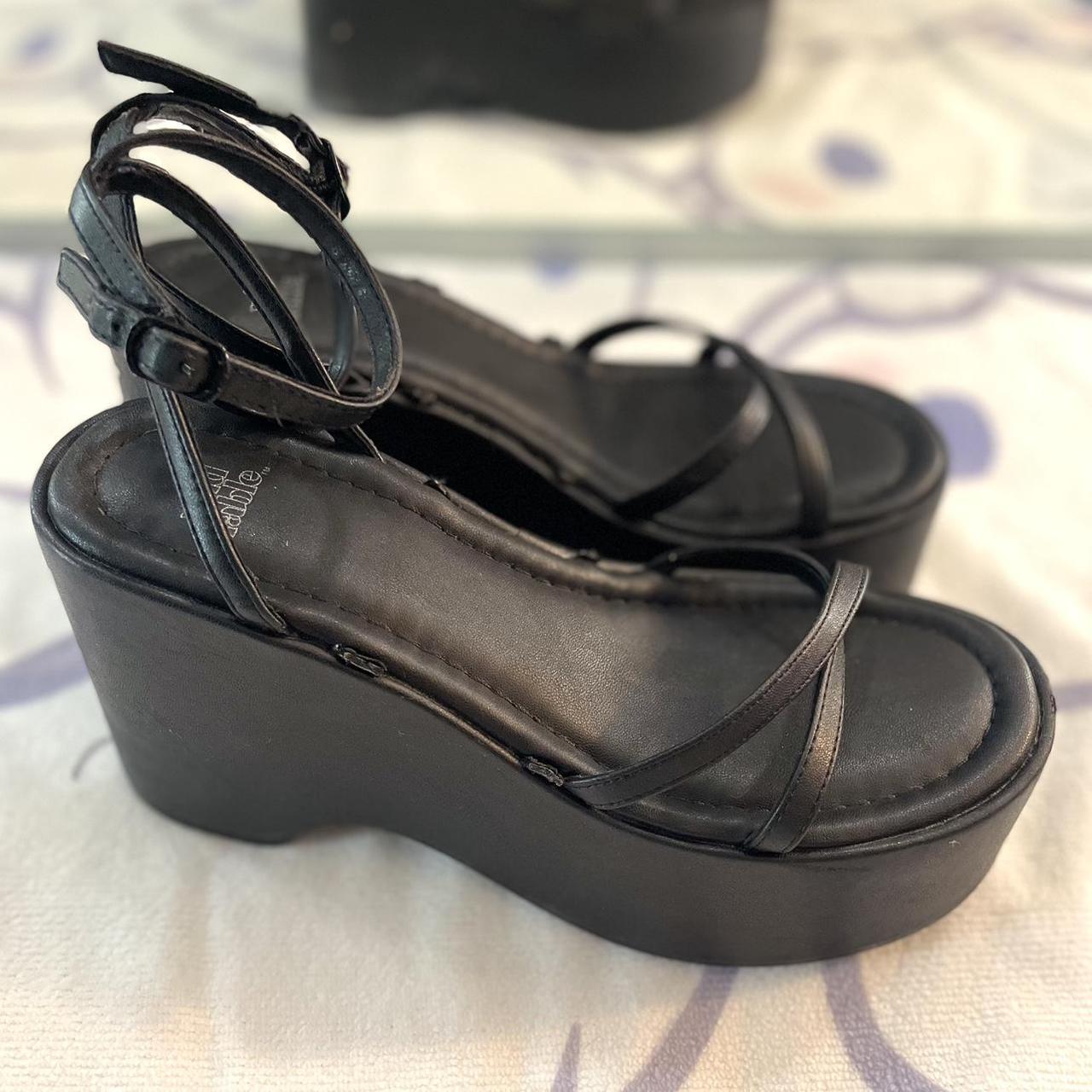 Wild fable black platform size 7 shoes,black... - Depop