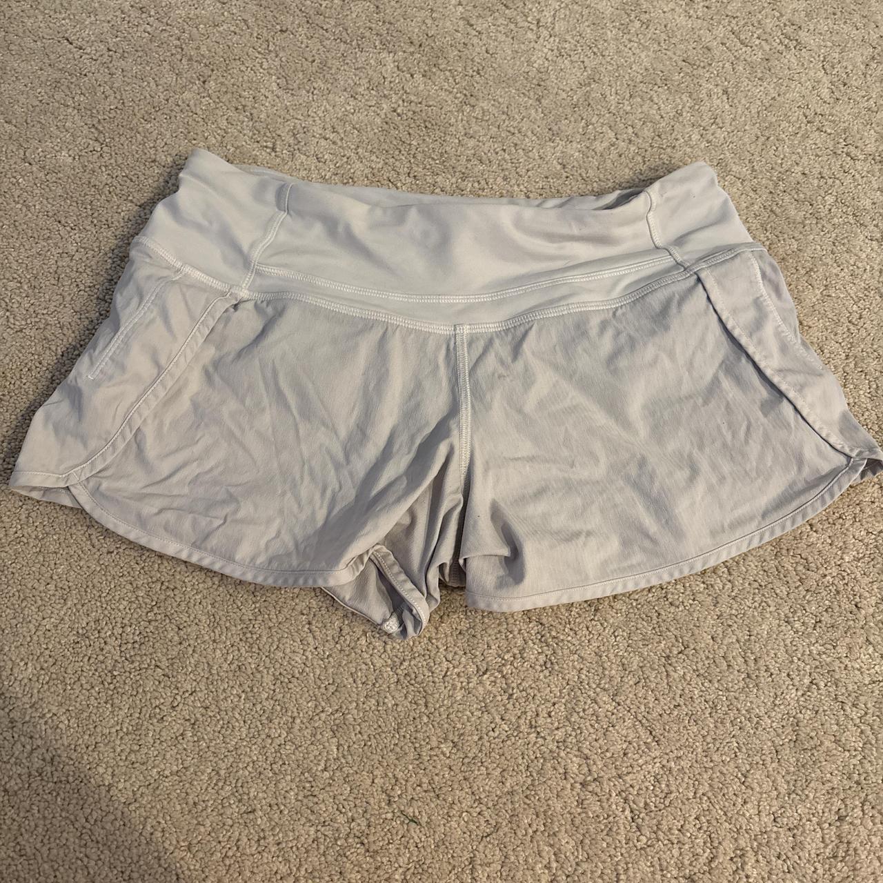 White Lululemon speed up shorts size 4 | Depop