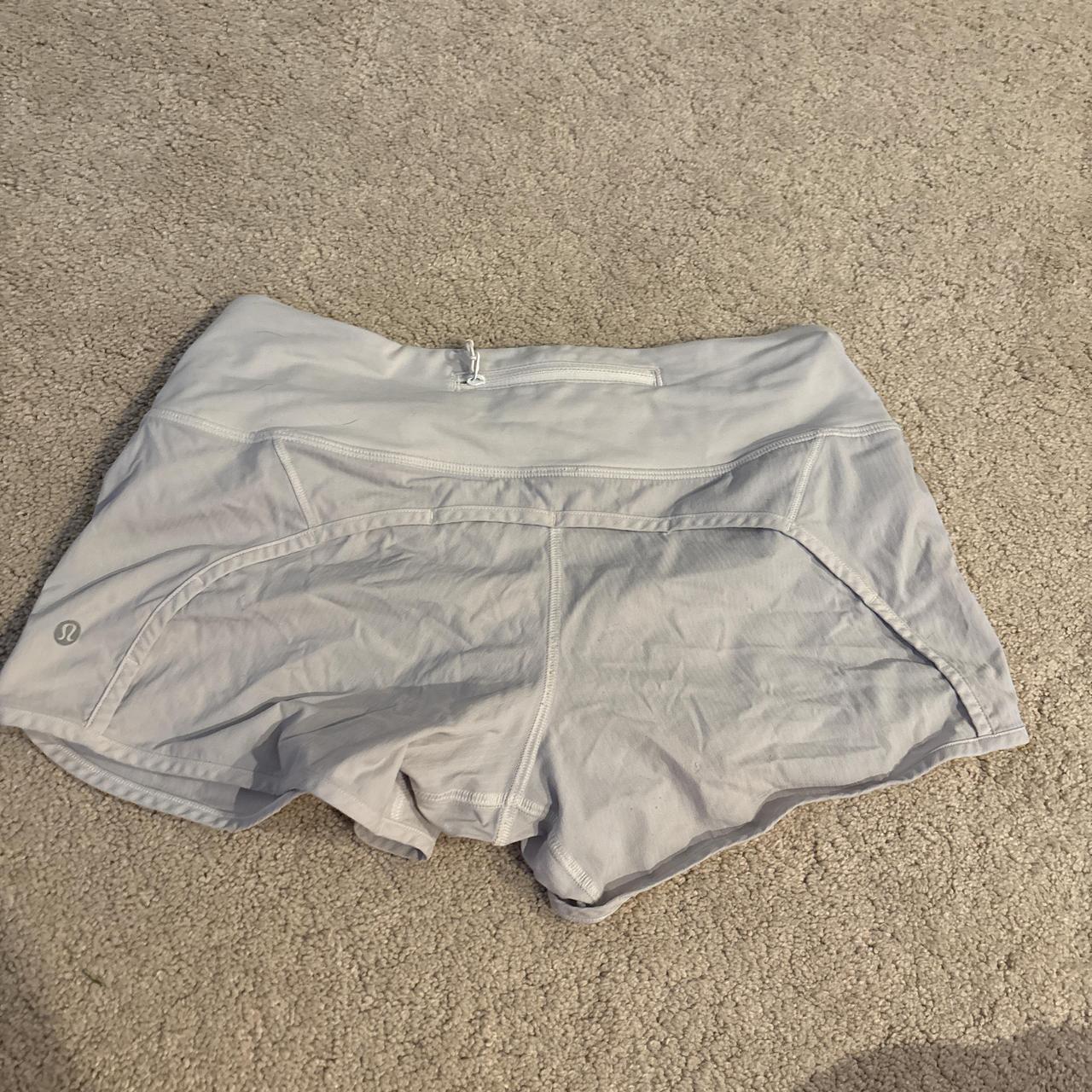 White Lululemon speed up shorts size 4 | Depop