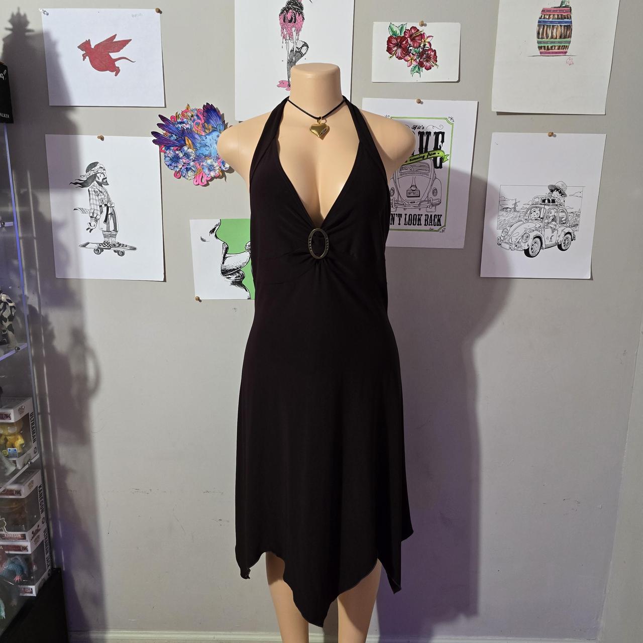 Black brown MKM Designs halter dress #gothstyle... | Depop