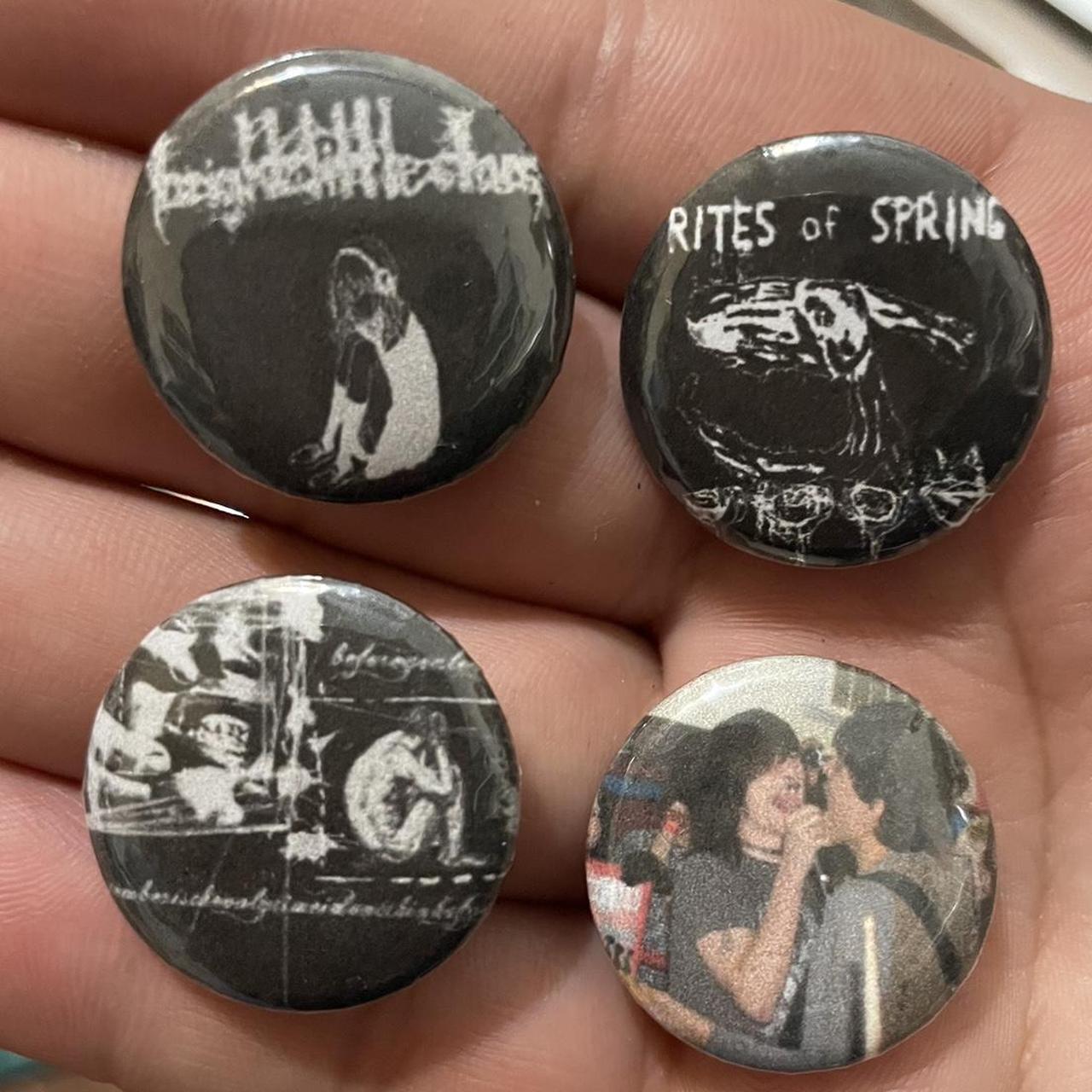 4 emo buttons\pins #skrams #emo #buttons #emotshirts... | Depop