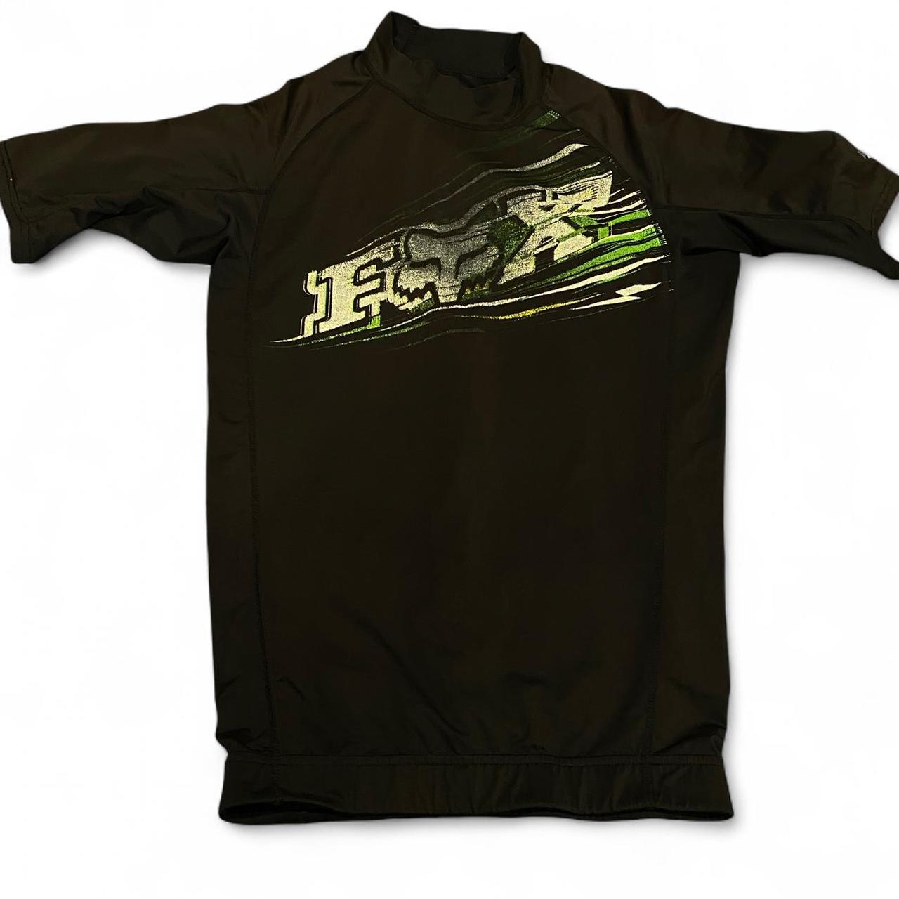 Fox Racing black and green short sleeve biker sports... | Depop