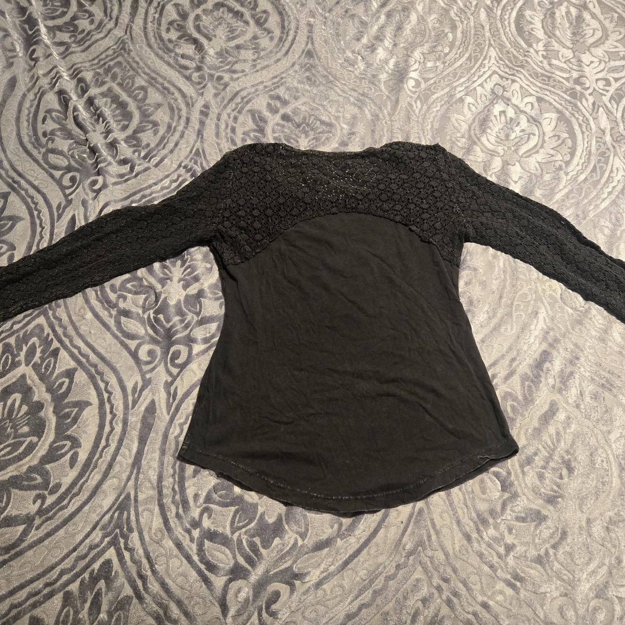 Black Affliction long sleeve shirt with lace... | Depop