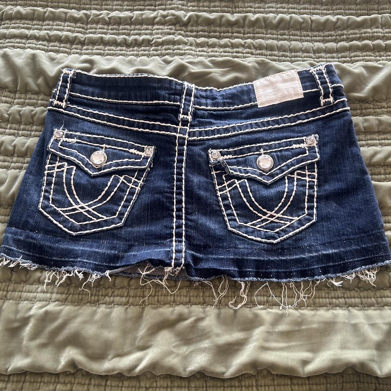 🦋Super mini denim skirt with detailed pockets🦋 - Depop