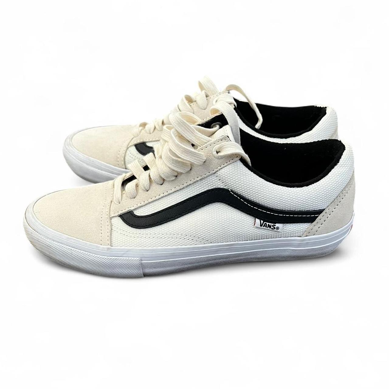 White and Blue Vans Old Skool Pro Ultra Cush... | Depop