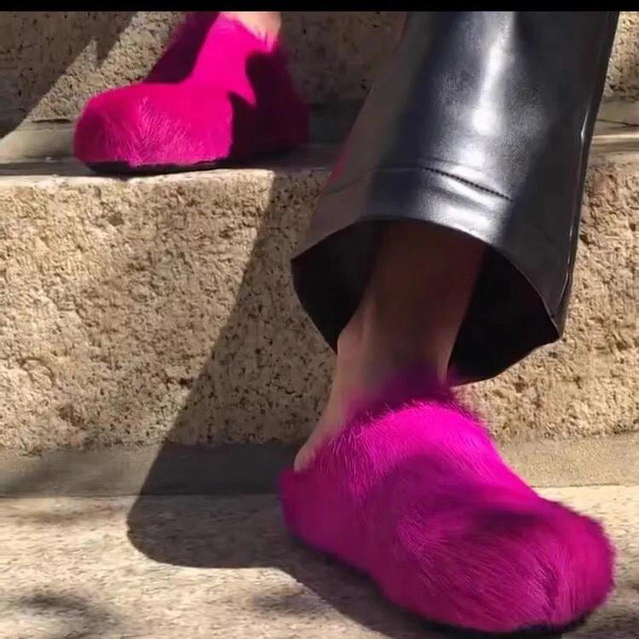 Pink Marni slides - Depop