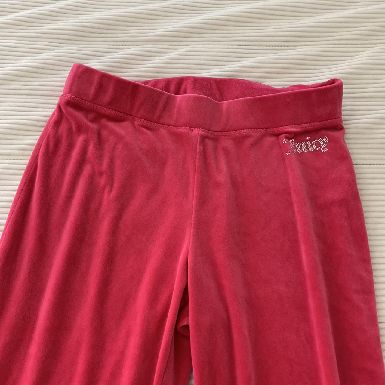 Juicy Couture low rise pink velour pants - medium -... - Depop