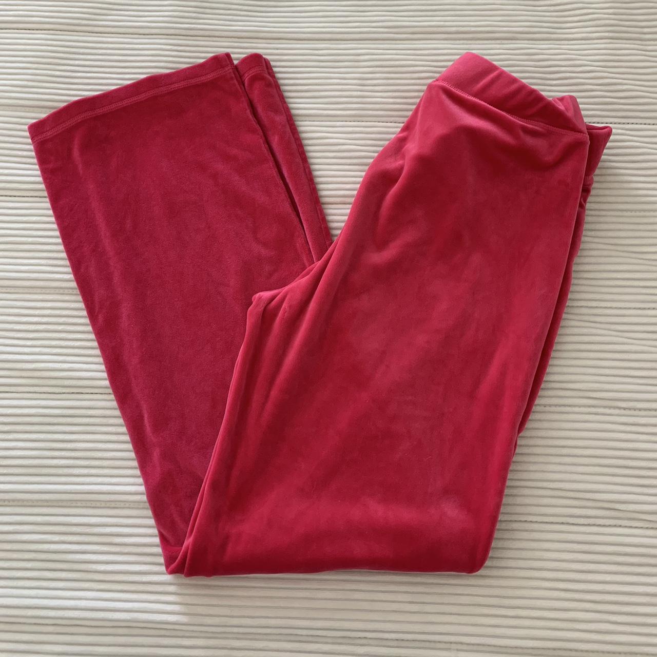 Juicy Couture low rise pink velour pants - medium -... - Depop