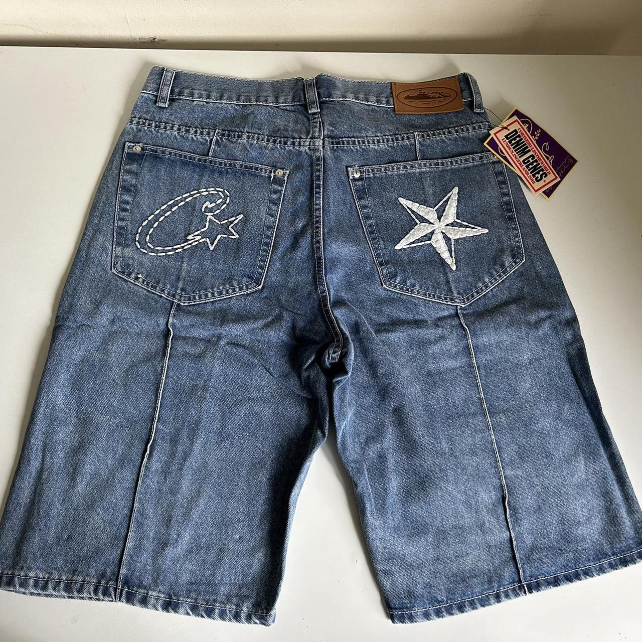 Corteiz blue denim Size s Waist 30 Brand new - Depop