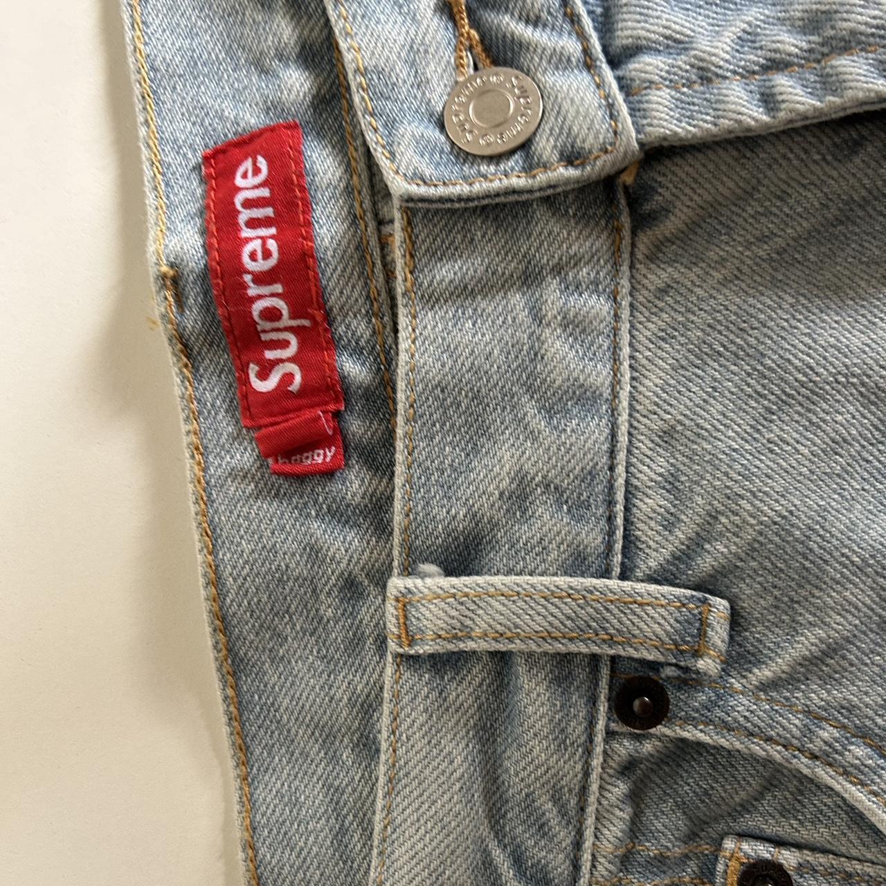 Supreme Baggy Jean 'Washed Indigo’ Size 32 Baggy... - Depop