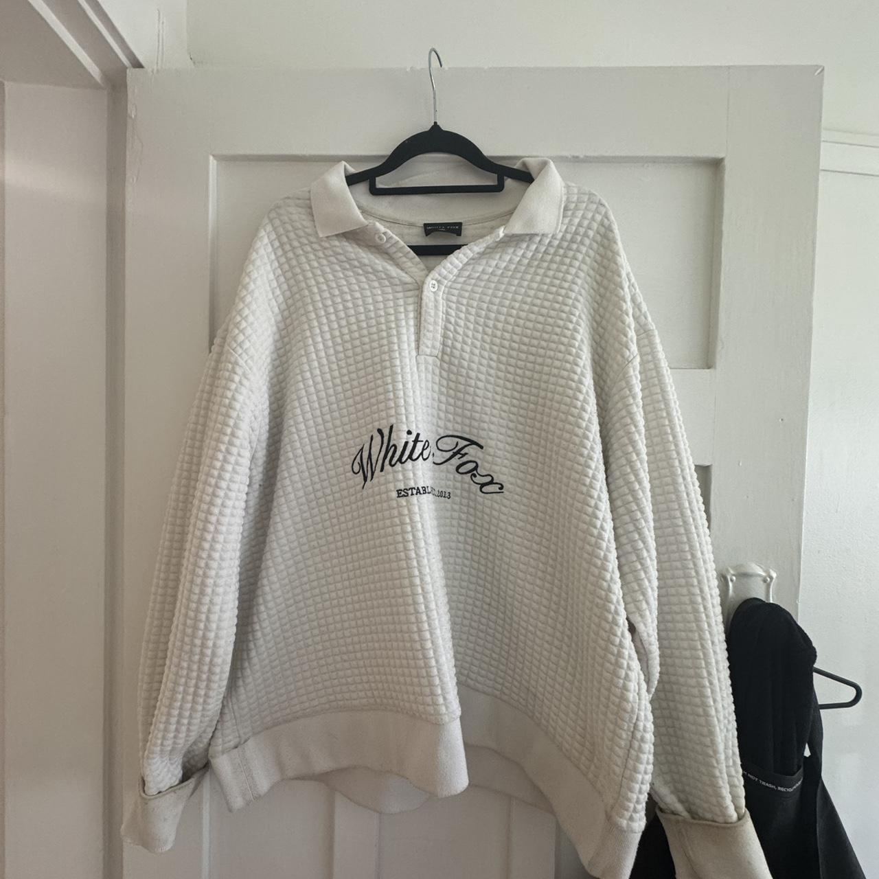 Small white fox jumper (oversized, must be men’s as... | Depop