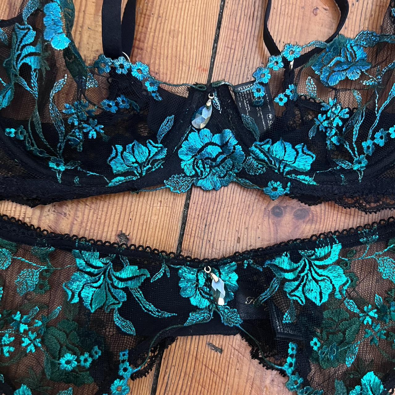 Honey birdette Whitney emerald bra + suspender I... - Depop