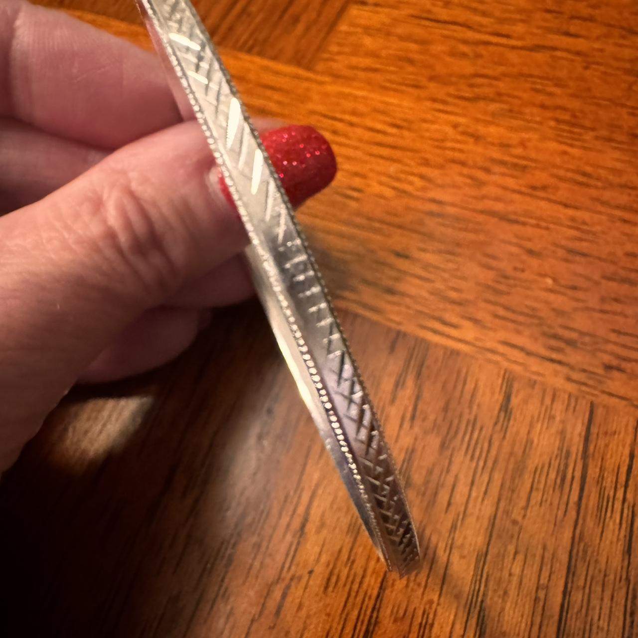silver toned bangle bracelet | Depop