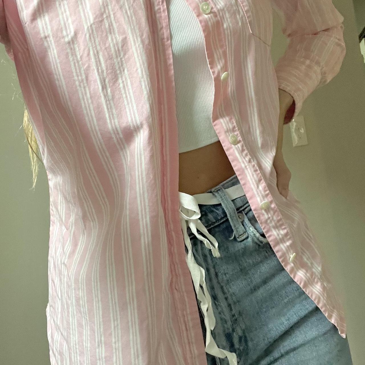 J.Crew light pink button up dress shirt/coverup! So... - Depop