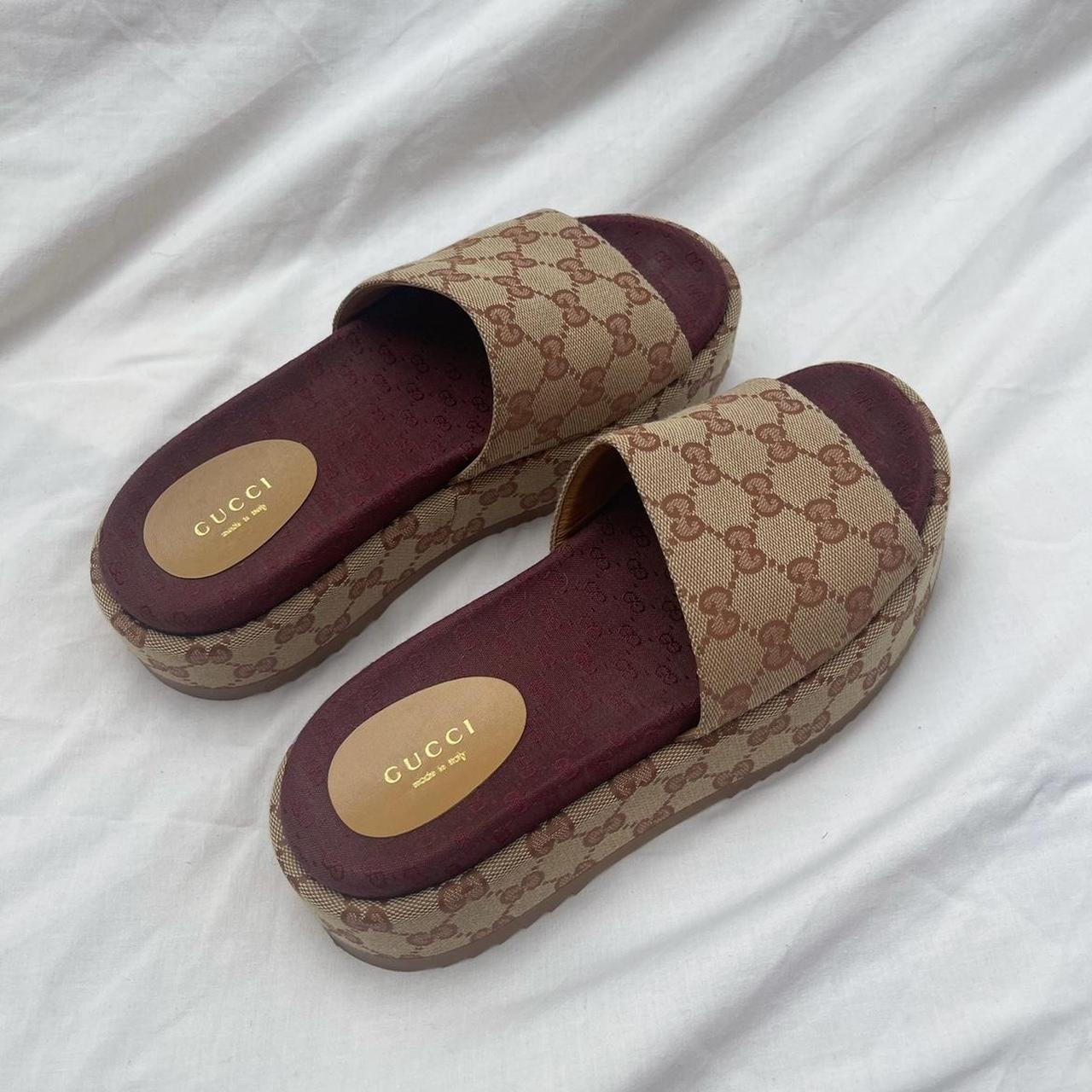 100% authentic Gucci Platform slides. In excellent... - Depop