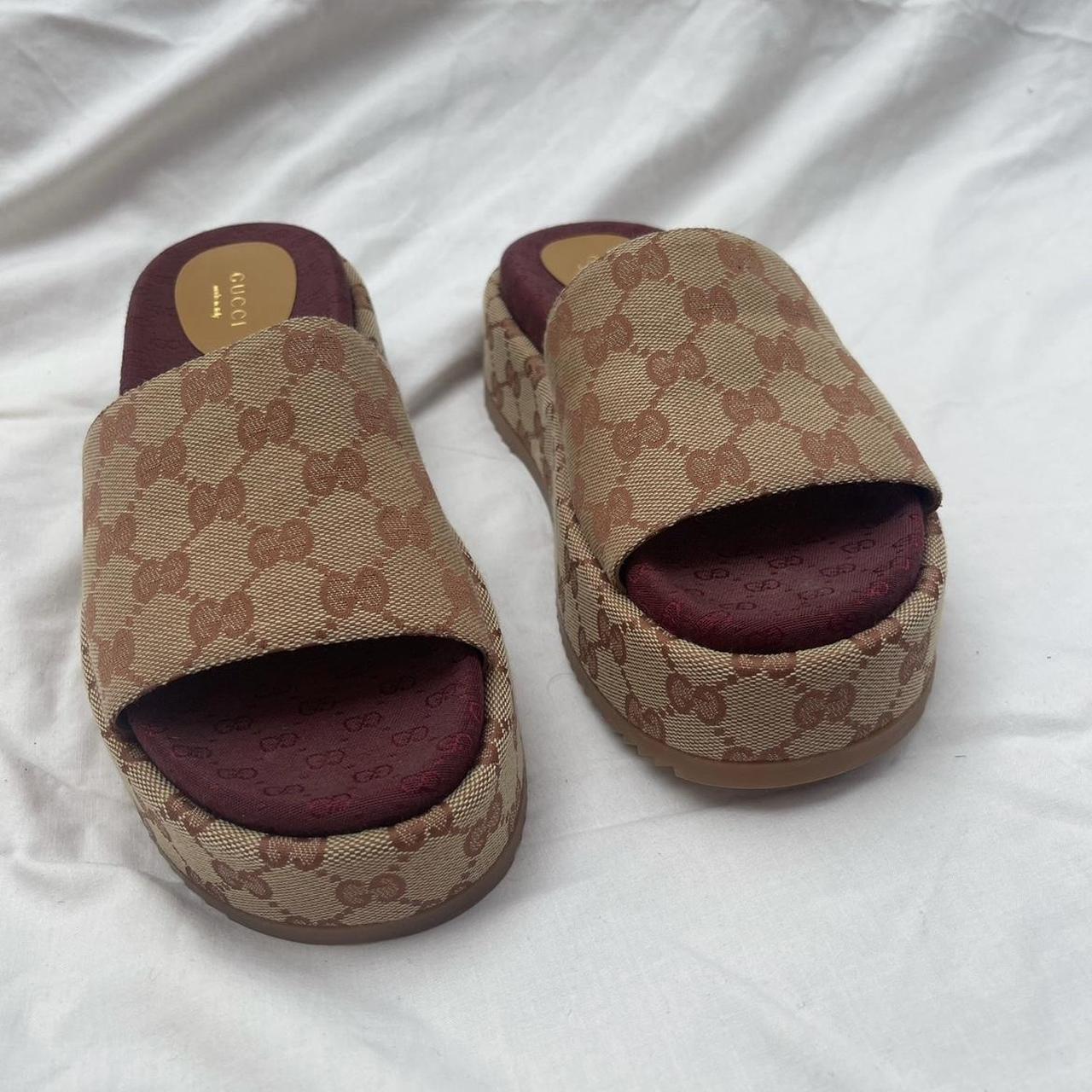 100% authentic Gucci Platform slides. In excellent... - Depop