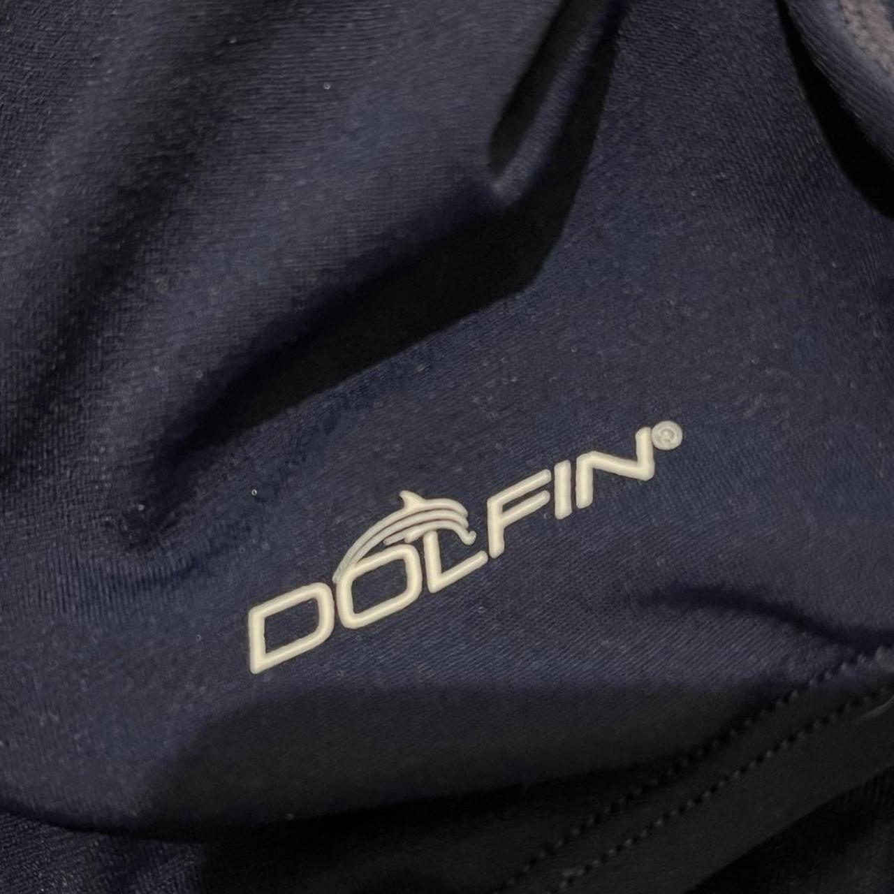 dolfin swim dark blue one piece cross back swimsuit - Depop