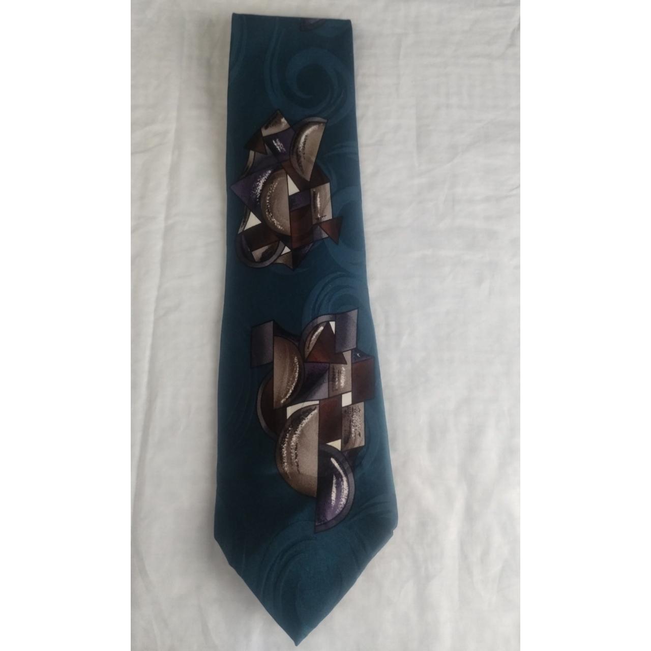 Chez Roffe Men's Emerald Green Silk Tie 59"x4" SKU... - Depop