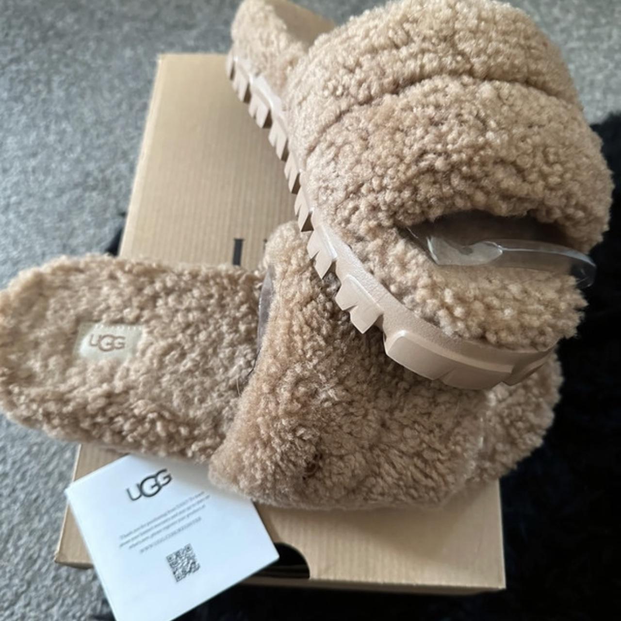 Ladies UGG shearling sliders slides 7 sandals Worn... - Depop