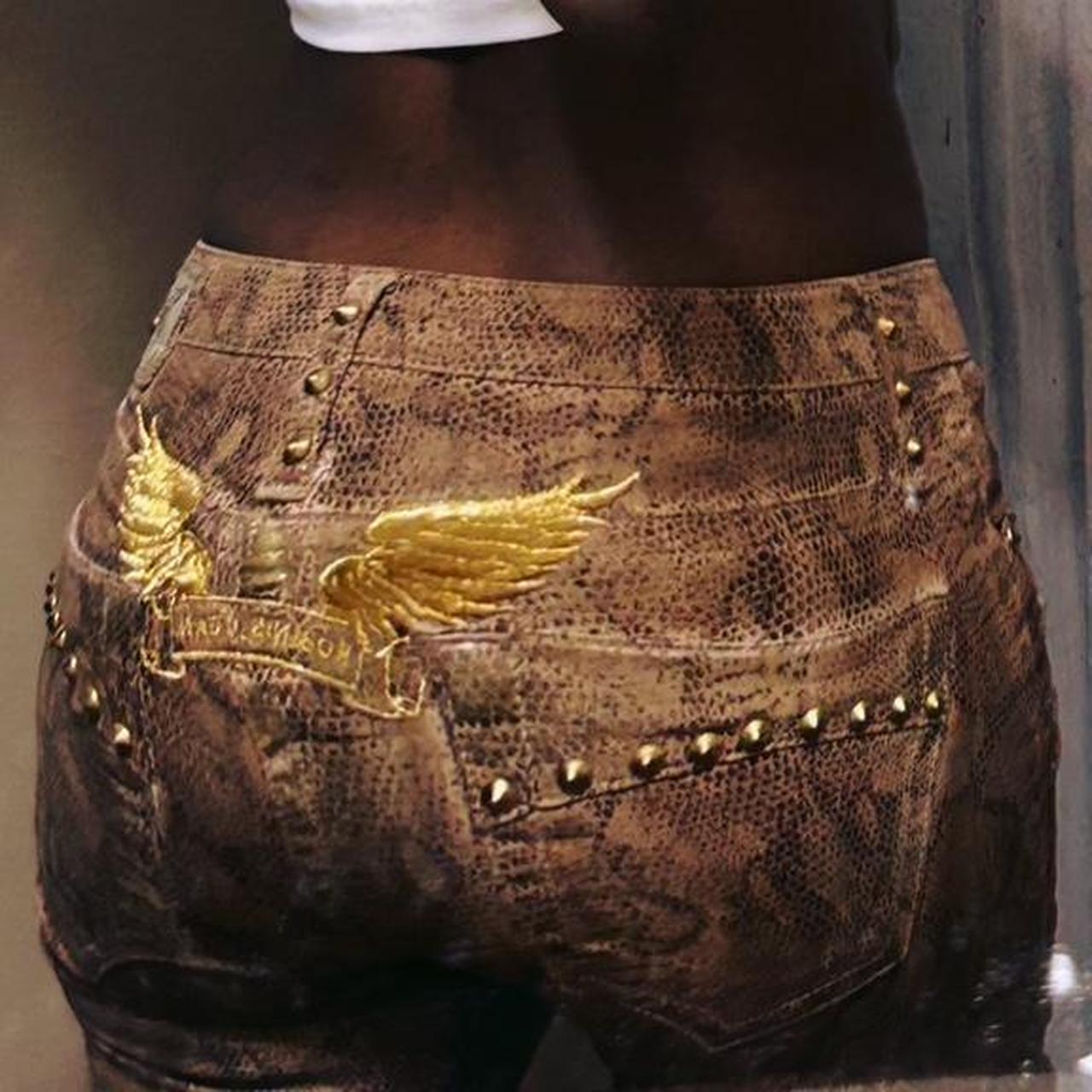 ROBIN JEANS ! Y2K brown snakeskin print low-rise... - Depop